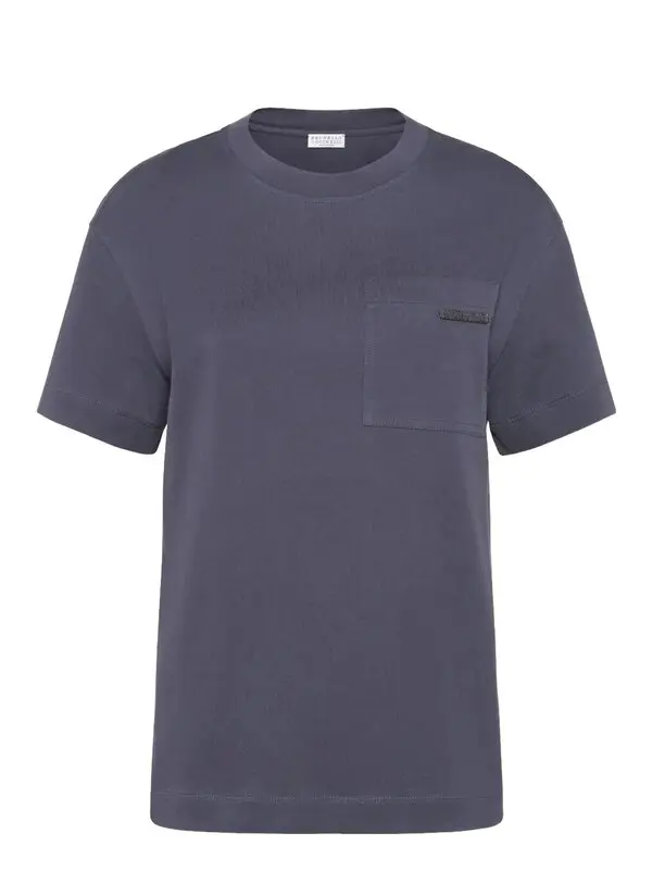 Brunello Cucinelli Cotton Jersey T-shirt With Pocket Detail - Multicolor