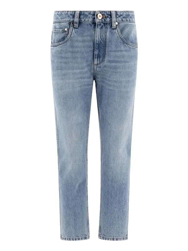 Brunello Cucinelli Straight Leg Denim Pants - Multicolor