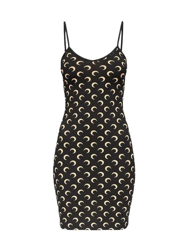 MARINE SERRE Moon Print Day Dress - Black