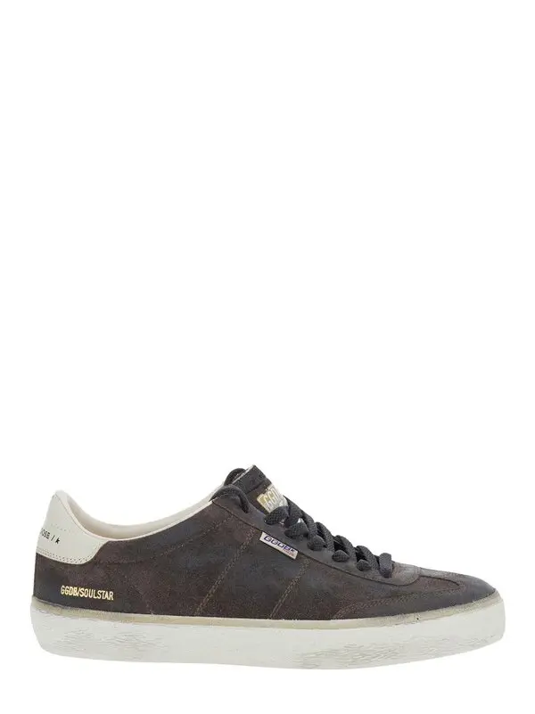 GOLDEN GOOSE Soul-star Suede Sneakers With Leather Details - Gray