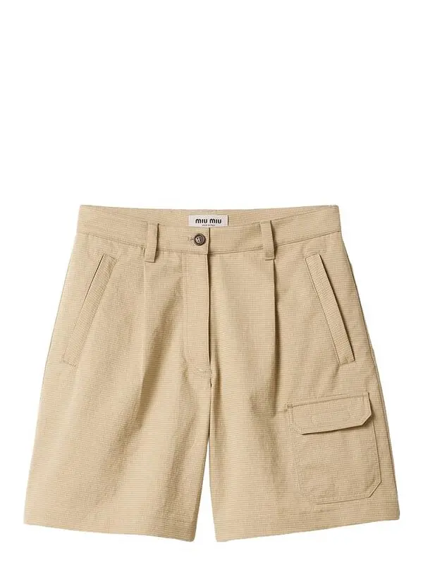 Miu Miu Tailored Cargo Shorts - Cream