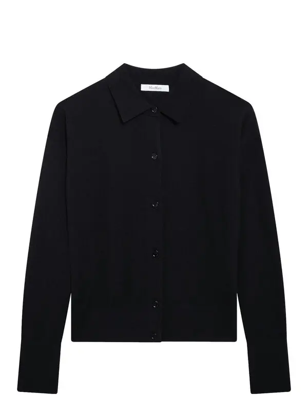 Max Mara Navy Wool-blend Cardigan - Blue