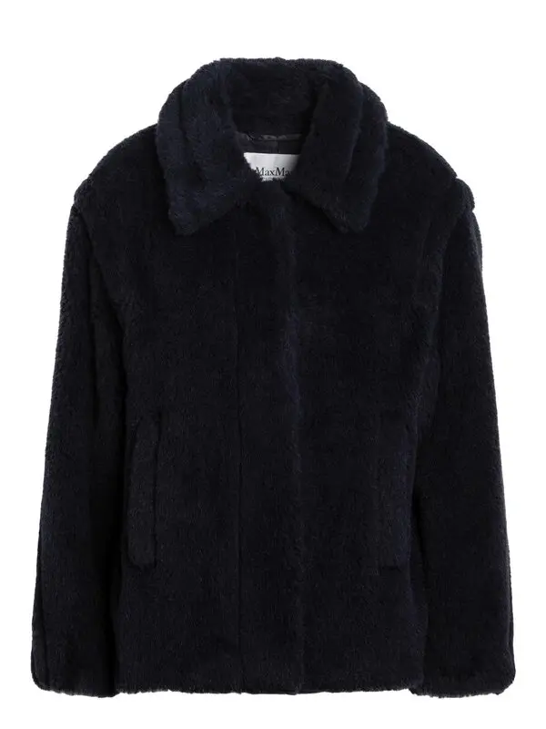 Max Mara Faux Fur Coat - Blue