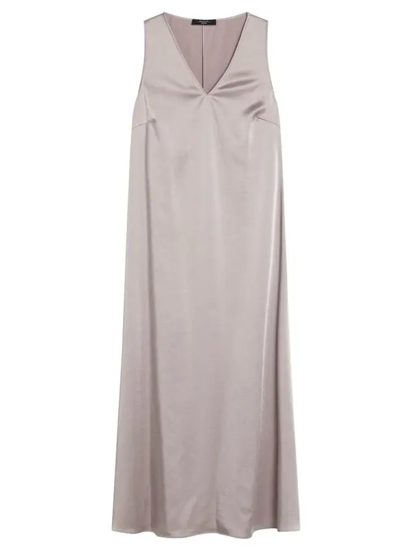 Max Mara Satin Sleeveless Maxi Dress - Blue