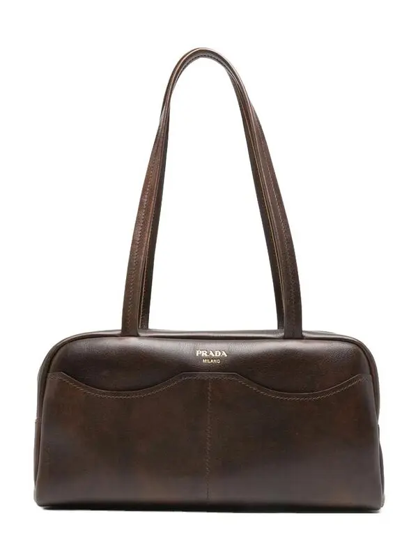 Prada Calf Leather Shoulder Bag - Brown