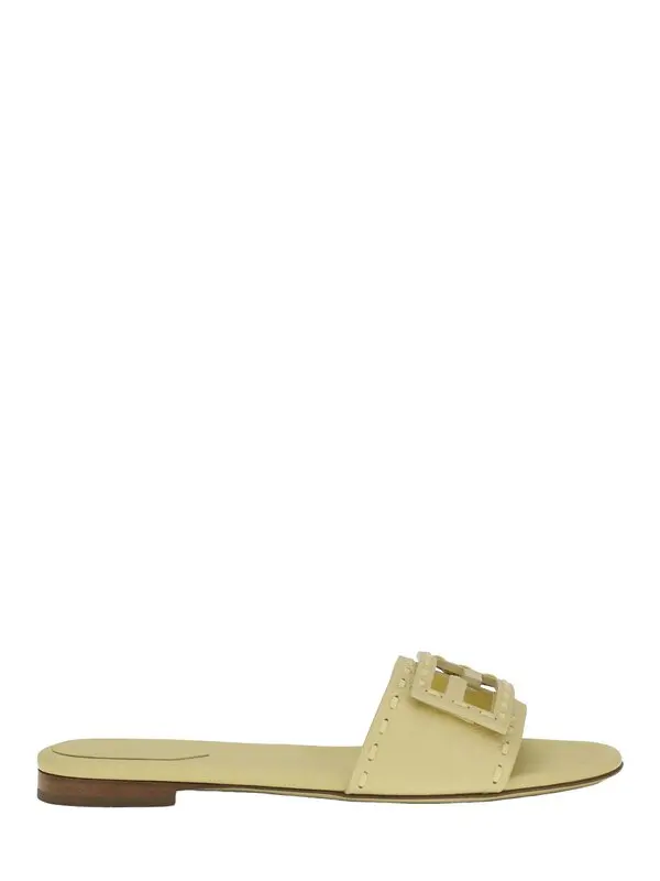 Fendi Baguette Flat Sandals - Cream