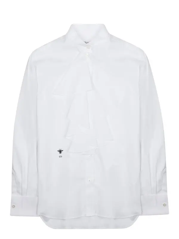 Dior Ruffle Front Blouse - White