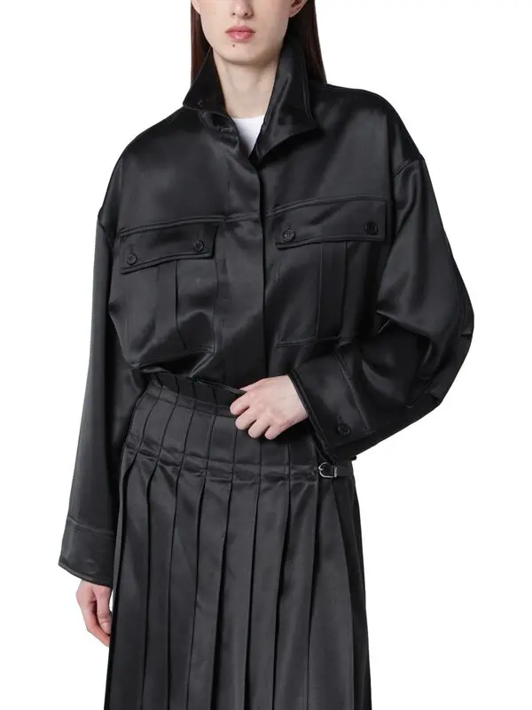 DURAZZI MILANO Glossy Viscose Shirt Jacket - Gray