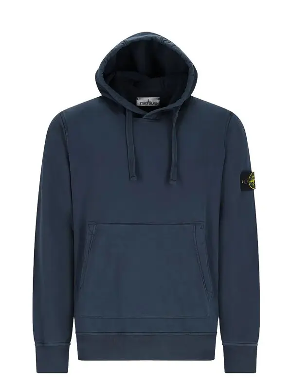 Stone Island Drawstring Hood Pouch Pocket Hoodie - Blue