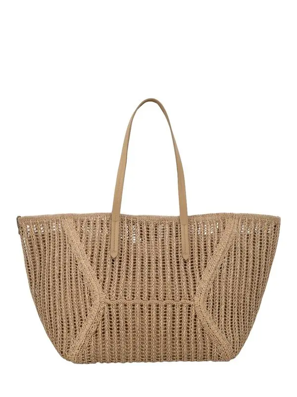 Brunello Cucinelli Woven Tote Bag - Cream