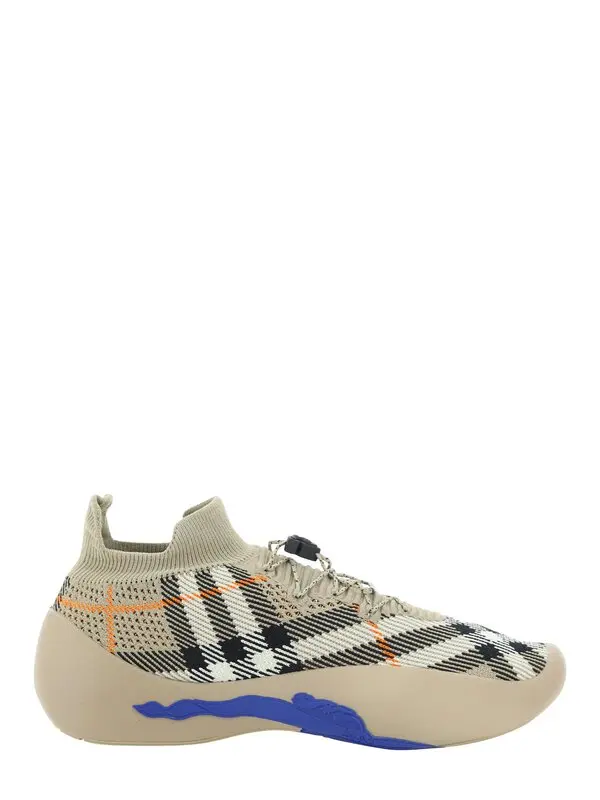 Burberry Neptune Sneakers With Equestrian Knight Detail - Brown