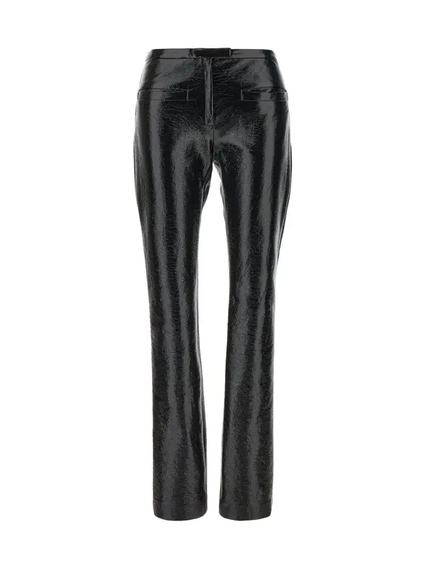 COURREGES Black Croc-effect Trousers - Multicolor