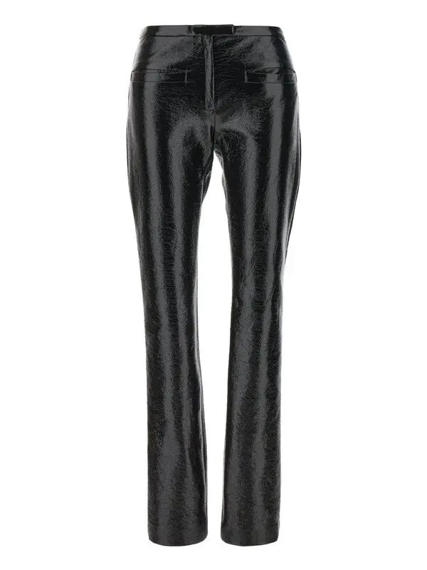 COURREGES Black Croc-effect Trousers - Multicolor