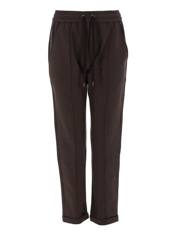 Brunello Cucinelli Cotton Blend Track Pants - Brown
