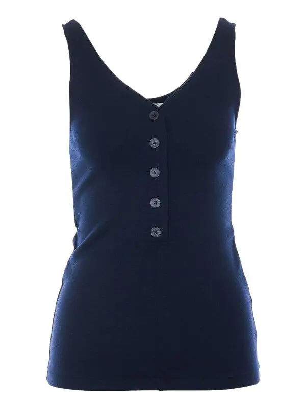 Auralee Wool Stretch Tank Top - Blue