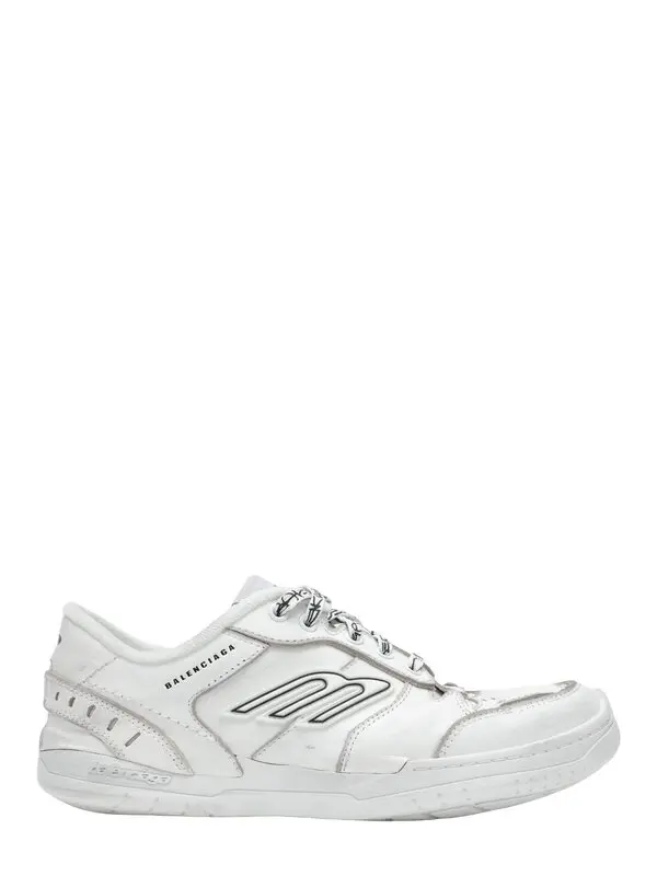 Balenciaga Distressed Leather Sneakers - White