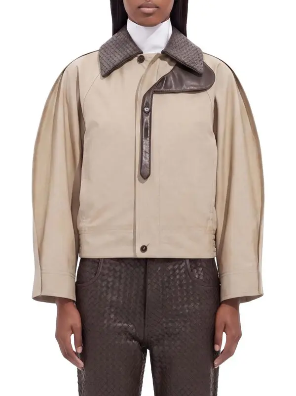Bottega Veneta Sand Cotton Jacket - Cream