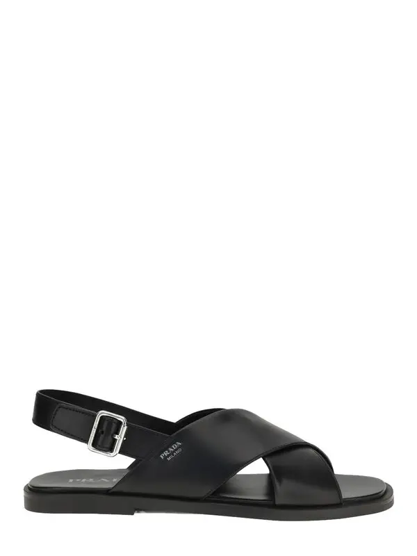 Prada Calf Leather Sandals - Black
