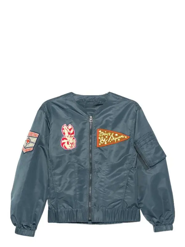 Kenzo Bomber Jacket With Appliqué Details - Blue