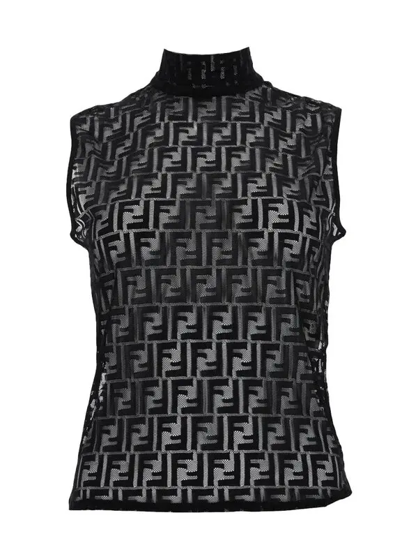 Fendi Ff Lace Top - Black