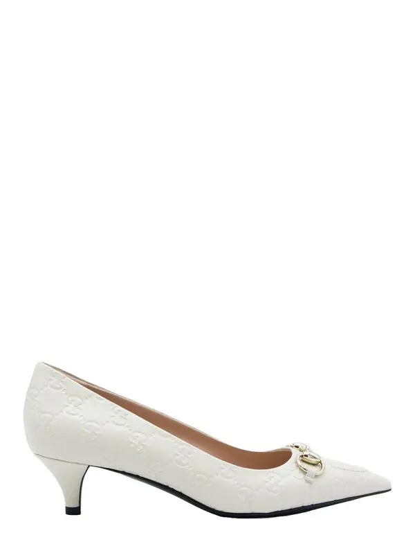 Gucci Horsebit Pumps - White
