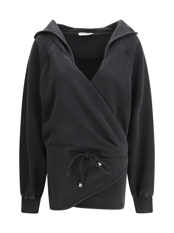 Attico Short Dress With Hood - Black