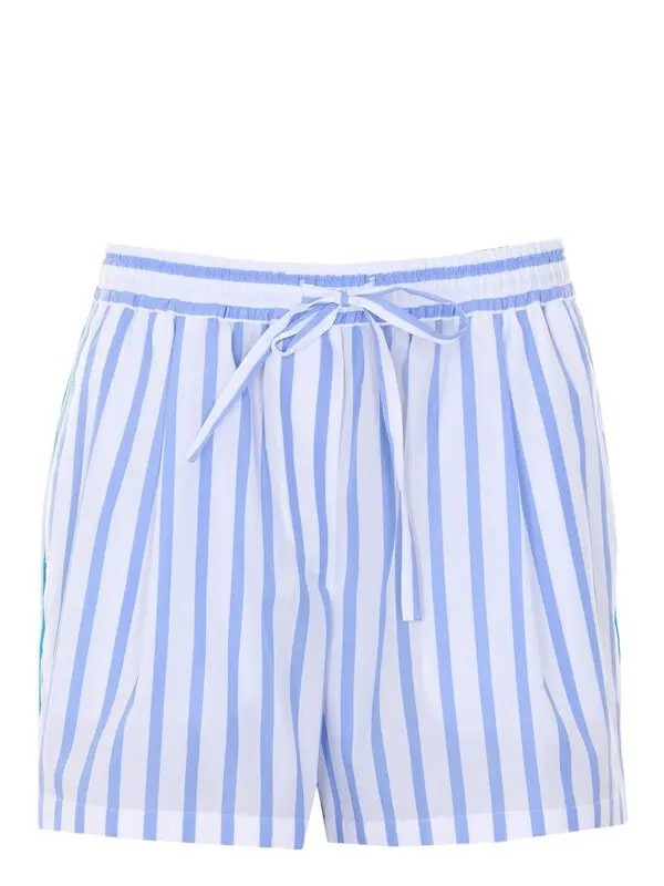 Dolce & Gabbana Striped High-waist Drawstring Shorts - Blue