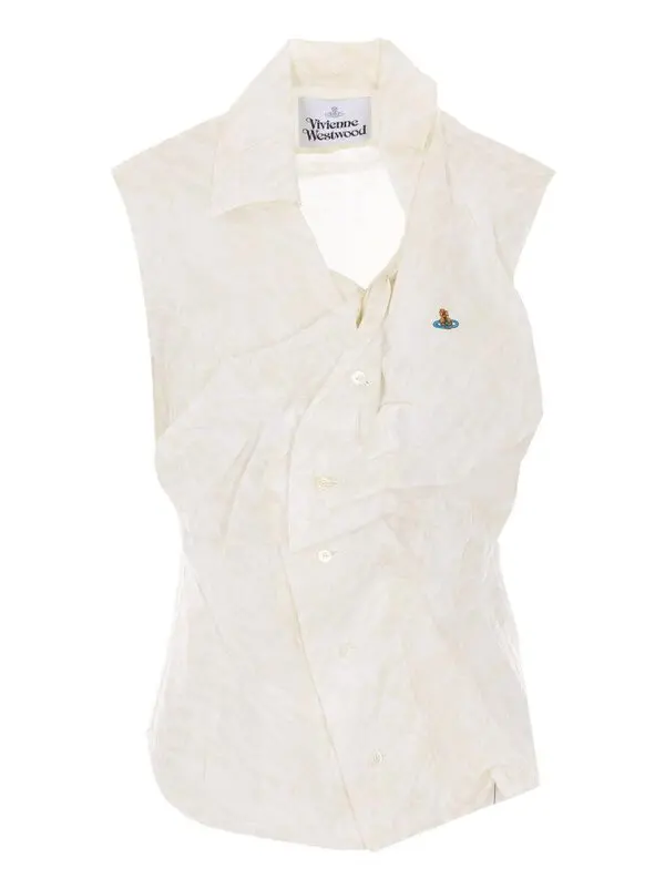 VIVIENNE WESTWOOD Sleeveless Draped Shirt - Yellow