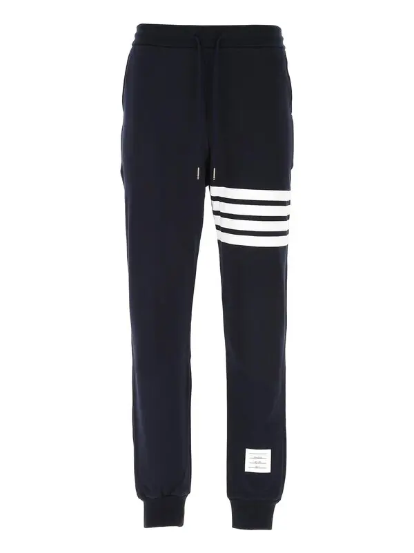 Thom Browne Navy Cotton Joggers - Blue