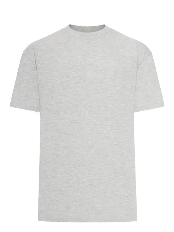 Saint Laurent Oversized Cassandre T-shirt In Cotton Pique - Gray