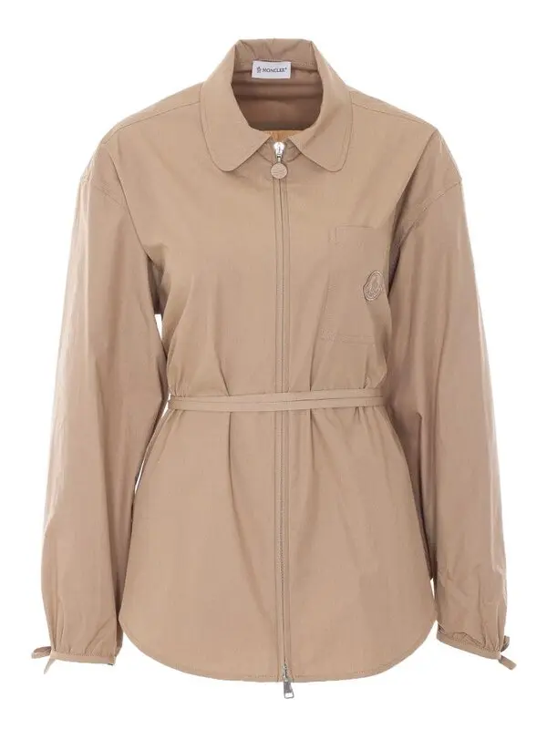 Moncler Logo Patch Shirt Jacket - Cream