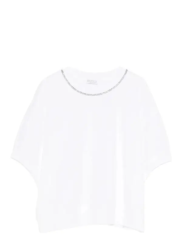 Brunello Cucinelli Embellished Neck T-shirt - Multicolor