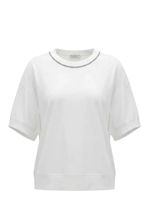 Brunello Cucinelli Embellished Neck T-shirt - Multicolor
