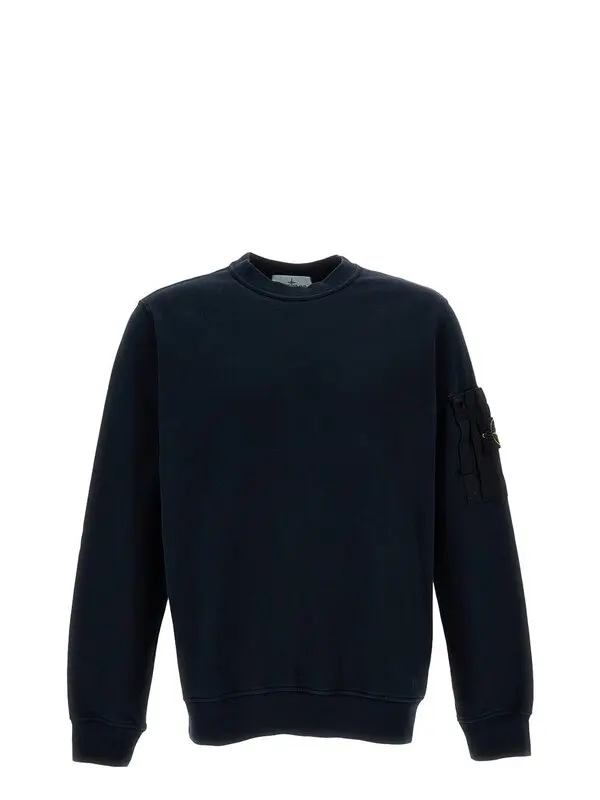Stone Island Crewneck Sweatshirt With Logo Patch - Multicolor