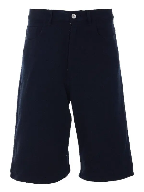 Auralee Silk Denim Wide Shorts - Black