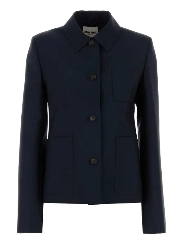 Miu Miu Mohair And Virgin Wool Jacket - Blue