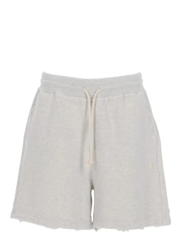 GOLDEN GOOSE Wide Leg Cotton Shorts - Gray