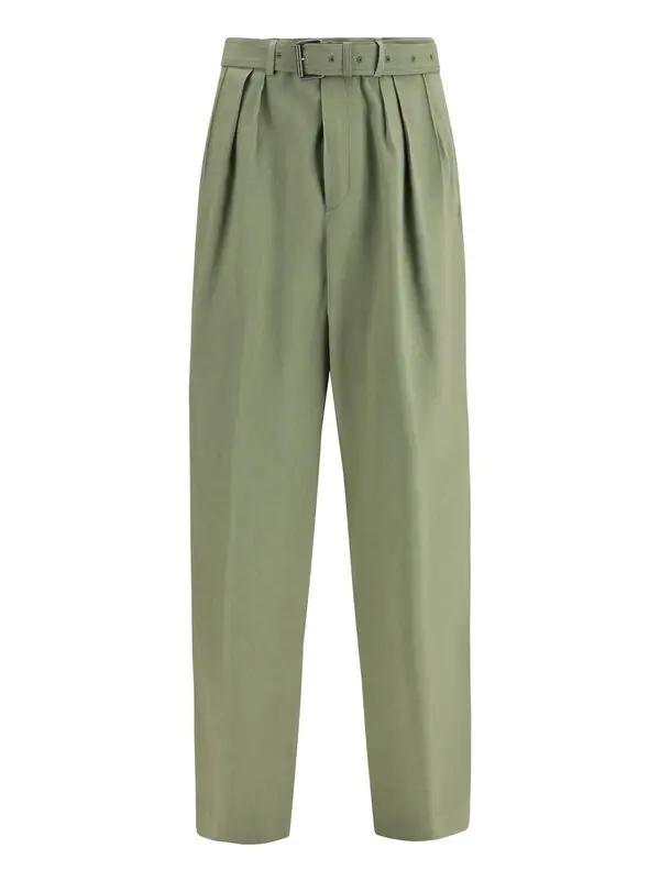Dries Van Noten Wide-leg Belted Trousers - Green