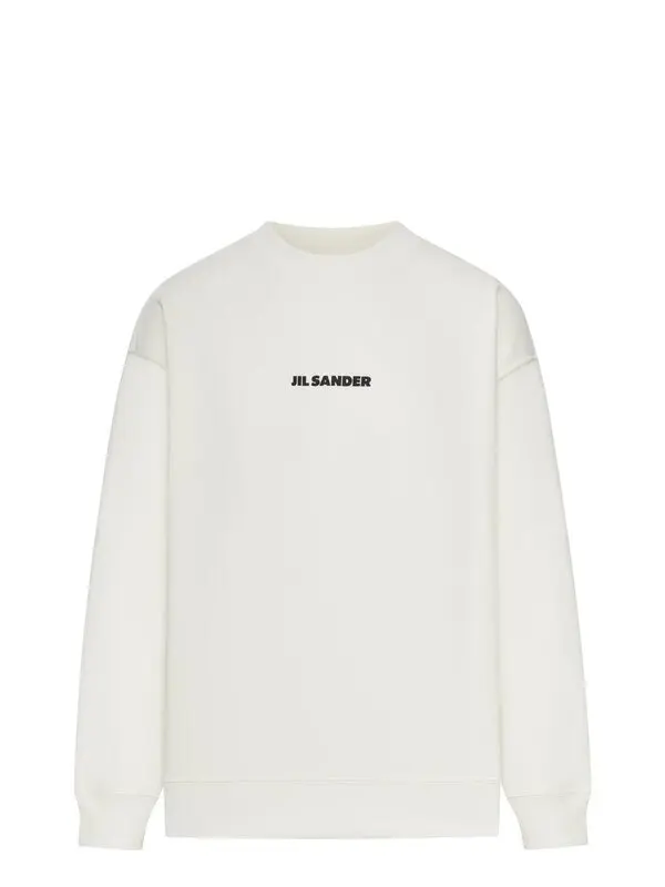 JIL SANDER Crew Neck Cotton Sweatshirt With Logo - Multicolor