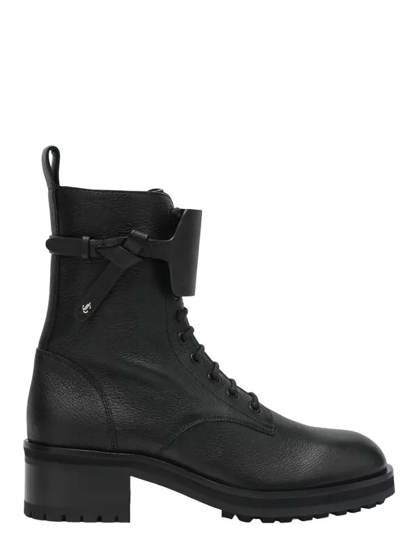 JIMMY CHOO Rosabel Flat Leather Ankle Boots - Black