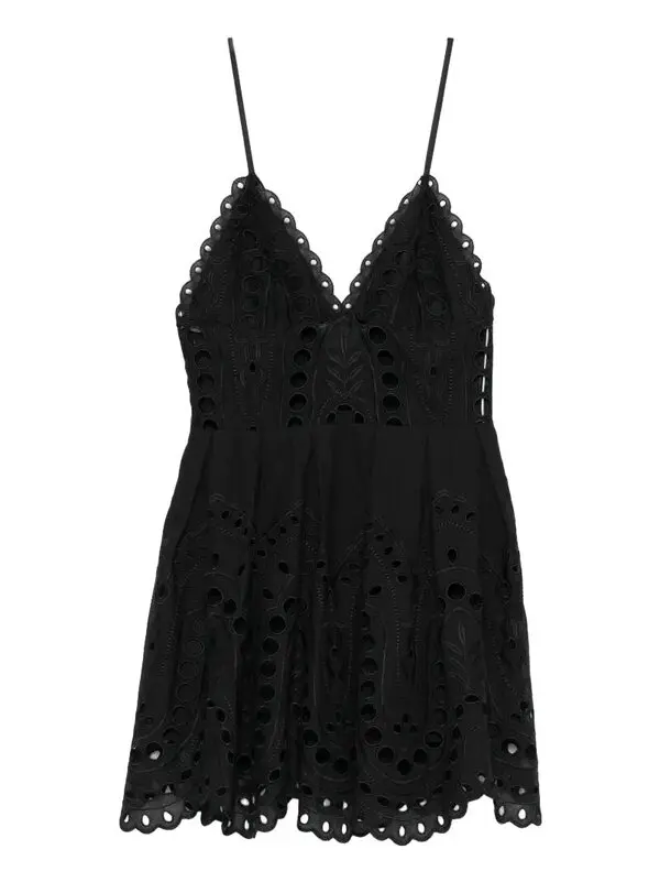 Charo Ruiz Ibiza Lace Trimmed Short Dress - Multicolor
