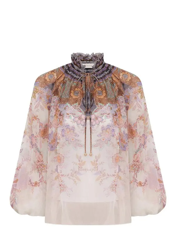Zimmermann Luna Blouse With Puffed Sleeves - Multicolor