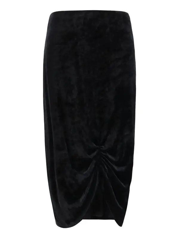 Valentino Garavani Velvet Draped Skirt - Black