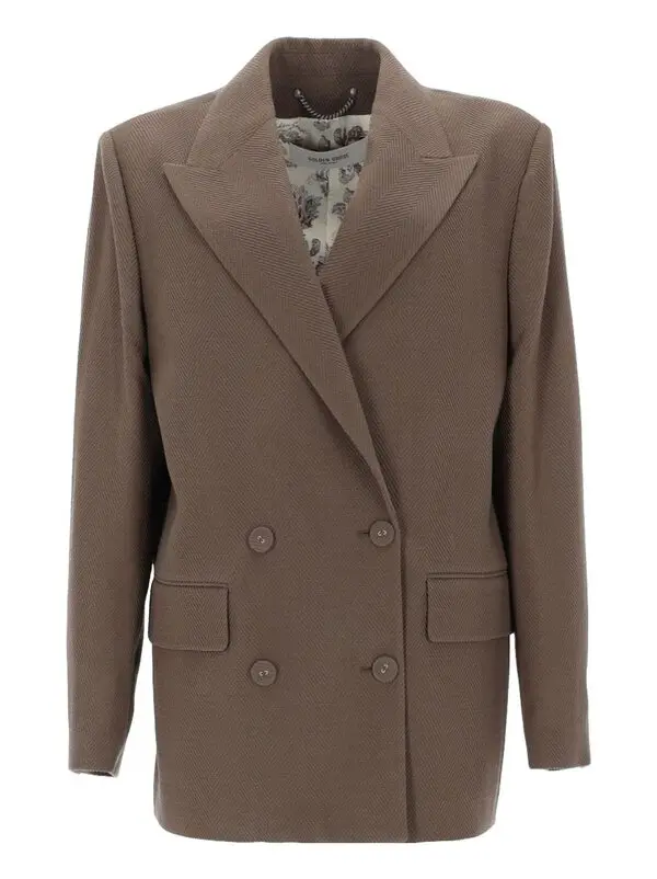 GOLDEN GOOSE Double-breasted Wool Blazer - Multicolor