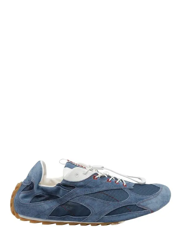 Bottega Veneta Orbit Flash Suede Sneakers - Blue