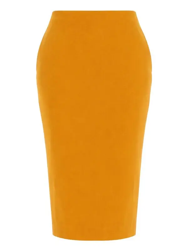 Saint Laurent Midi Pencil Skirt - Yellow