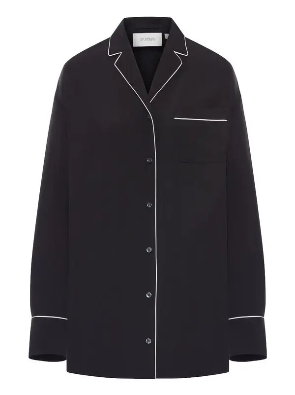 Sportmax Washed Satin Overshirt - Black
