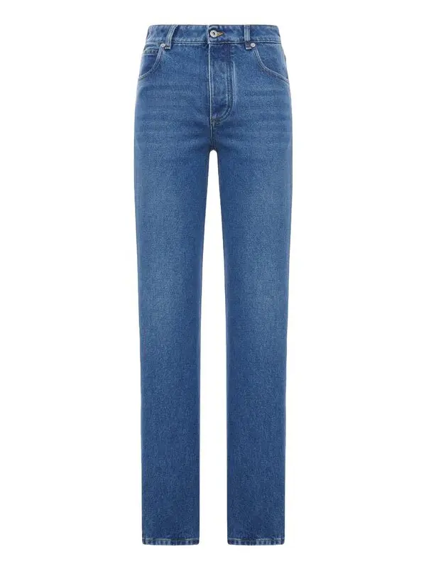 Bottega Veneta Straight Leg Jeans In Medium Indigo Wash - Multicolor