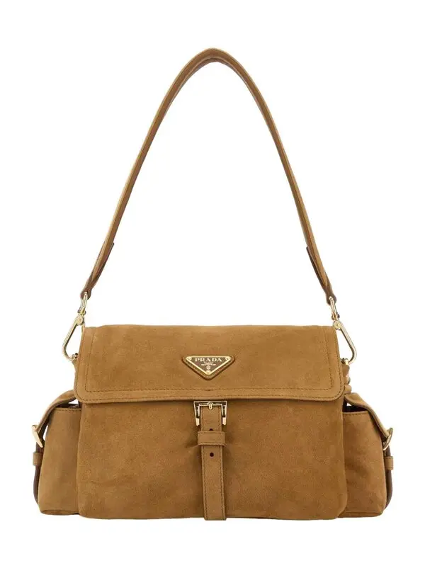 Prada Suede Tote Bag - Brown