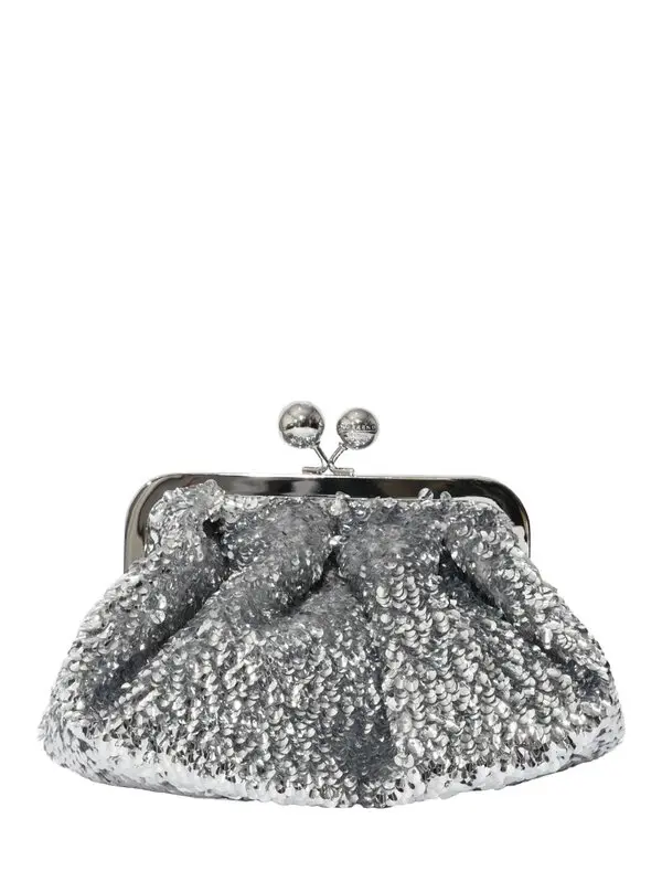 Max Mara Sequined Clutch - Silver